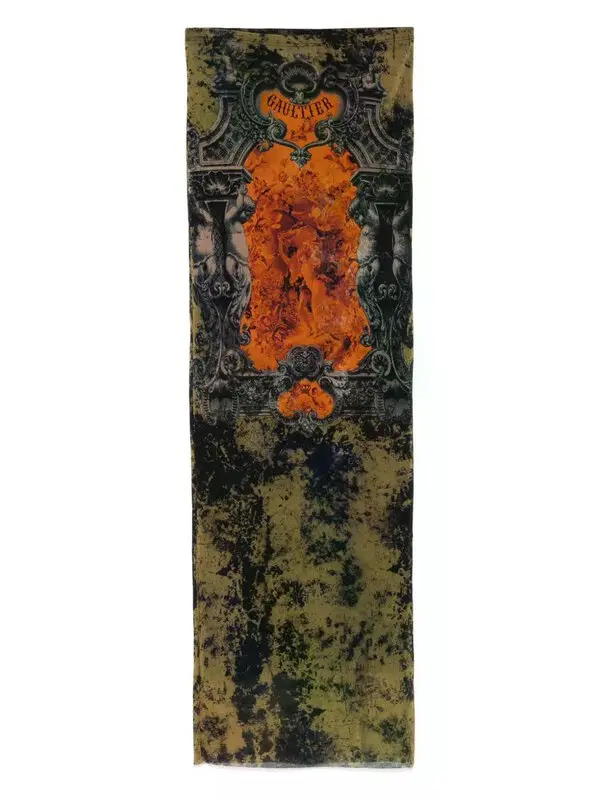 Jean Paul Gaultier Baroque-print Skirt - Orange