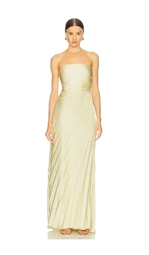 A.L.C. Bianca Strapless Maxi Dress - Light Canary