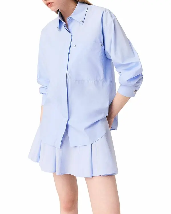 Maje Long Sleeve Blouse - Light Blue