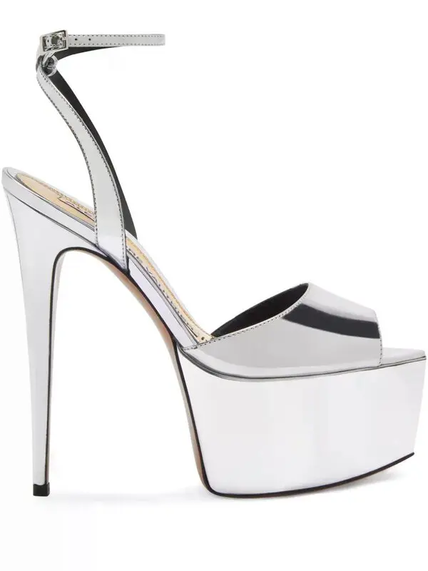 Alexandre Vauthier 150mm Metallic-finish Platform Sandals - Silver