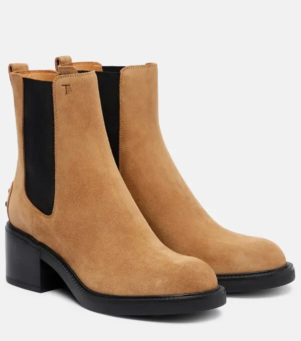 TOD'S Suede Chelsea Boots - Beige