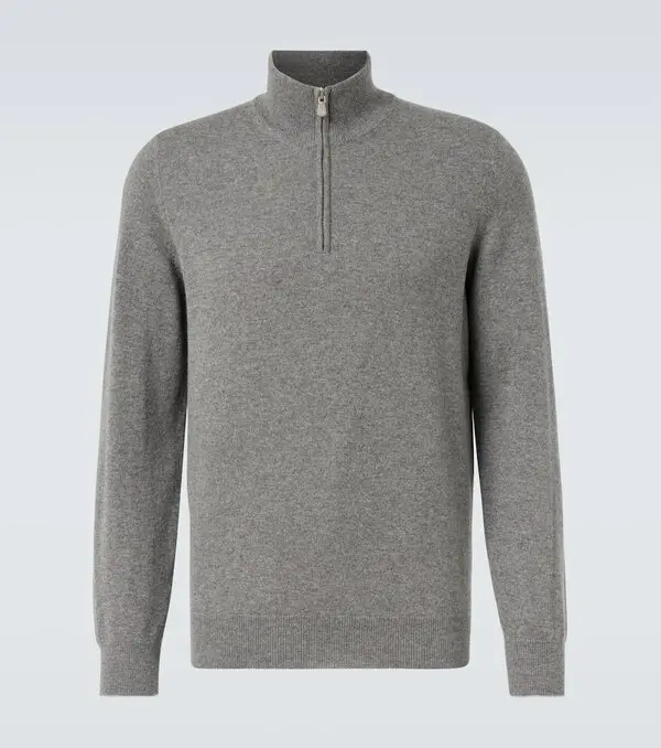 Brunello Cucinelli Cashmere Half-zip Sweater - Grey