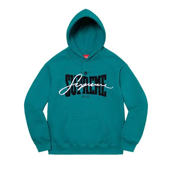 Supreme Embroidered Chenille Hooded Sweatshirt - Teal