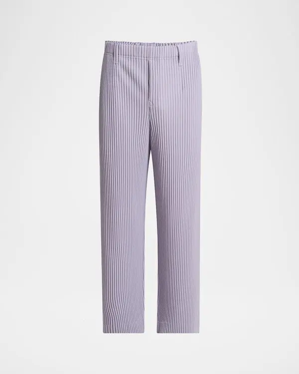 Issey Miyake Tailored Pleats Straight-leg Pants - Cloud Gray