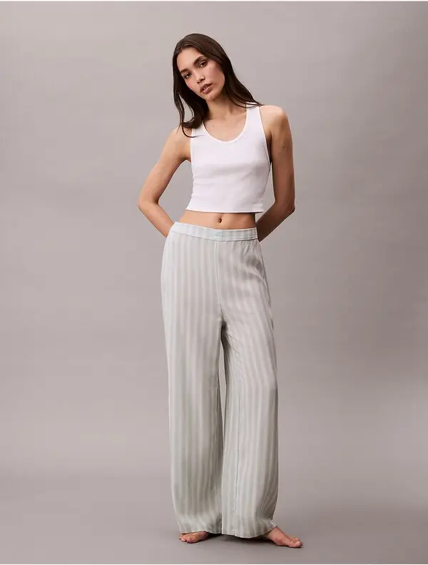 Calvin Klein Woven Viscose Sleep Pants - Judd Light Stripe Sky Grey