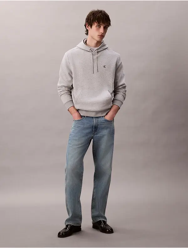 Calvin Klein Archive Logo Fleece Hoodie - Grey Heather