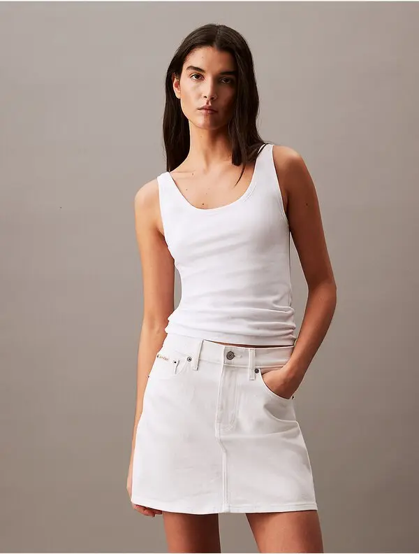 Calvin Klein Denim Mini Skirt - Classic White