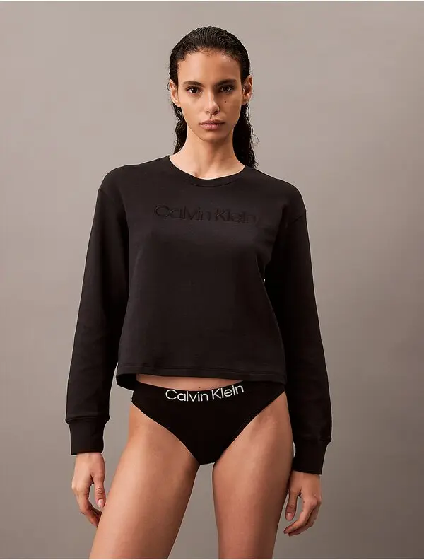 Calvin Klein Terry Lounge Relaxed Crewneck Sweatshirt - Black