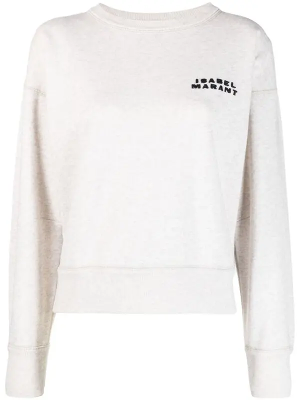 Isabel Marant Shad Cotton Crewneck Sweatshirt - Beige