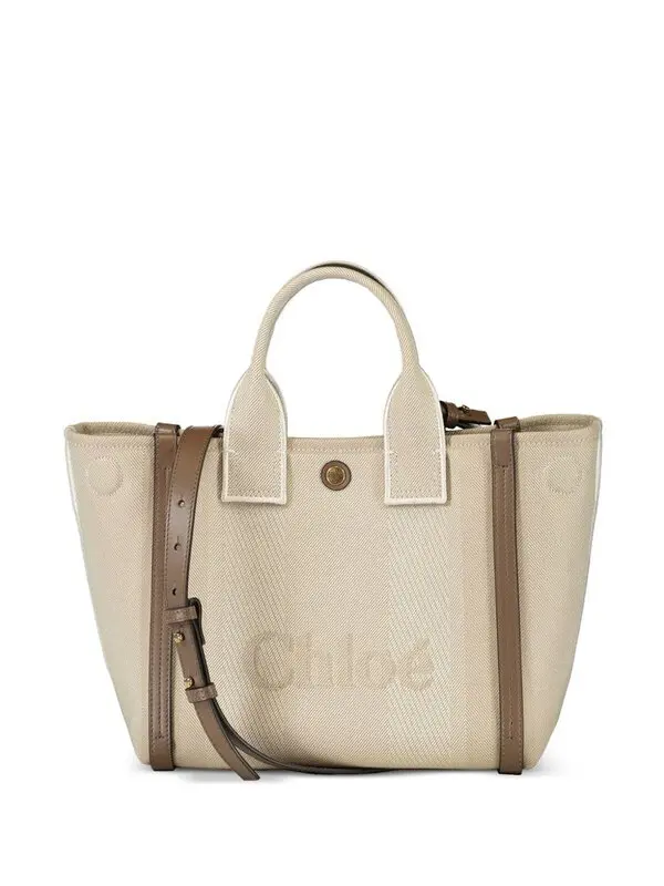 Chloé Small Canvas Tote Bag - Beige