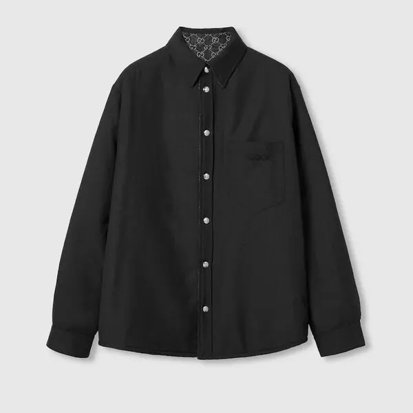 Gucci Reversible Wool And Gg Denim Shirt Ready-to-wear
