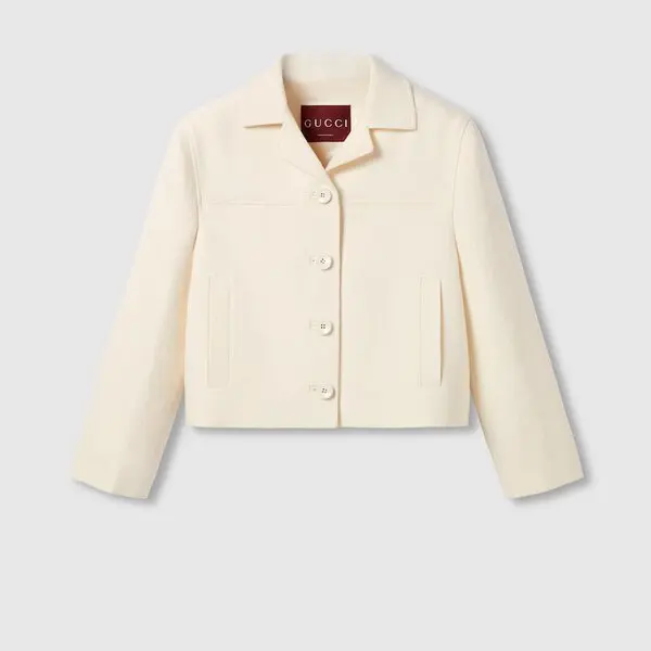 Gucci Gg Wool Silk Crêpe Jacquard Jacket