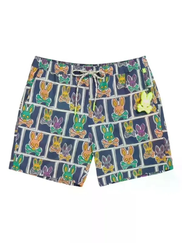 Psycho Bunny James Bunny In Box Swim Trunks - Blue