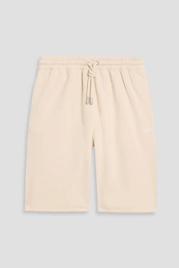 Off-White French Cotton Terry Drawstring Shorts