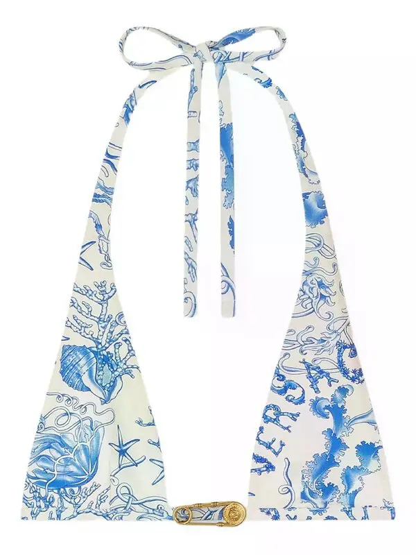 Versace Underwater Barocco Triangle Bikini Top