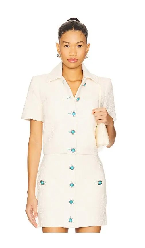 L'Agence Chita Crop Short Sleeve Jacket
