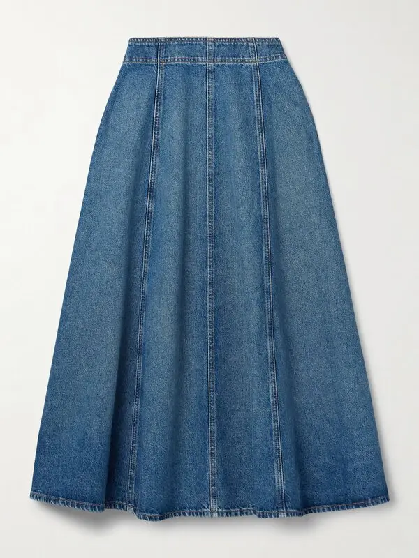 Ulla Johnson The Uma Denim Midi Skirt - Blue