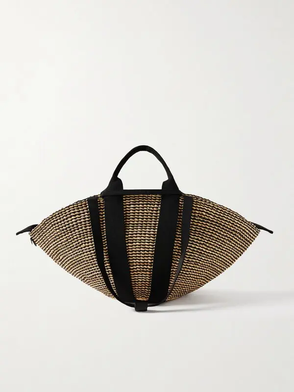 Muuñ Sophie Webbing-trimmed Woven Straw Tote