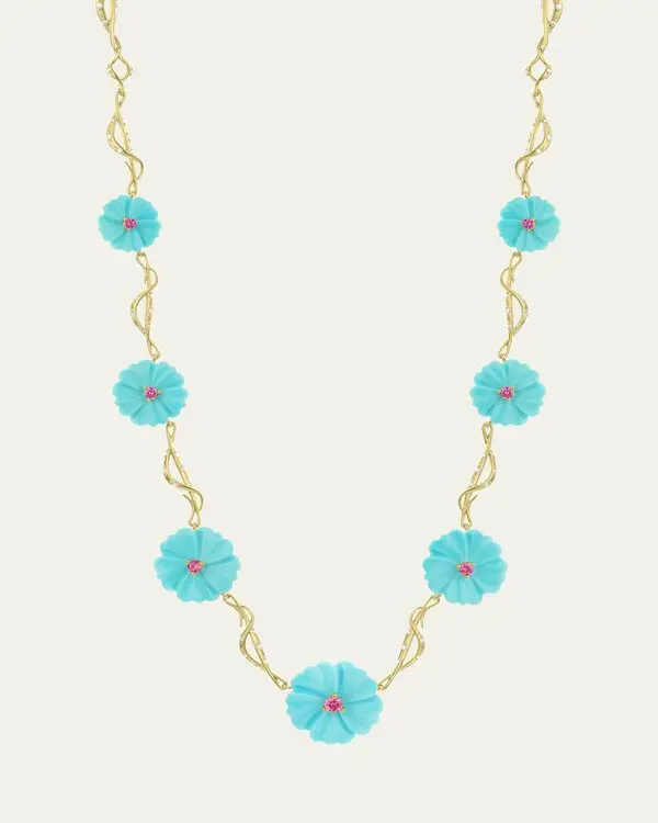 Paul Morelli 18k Gold Flower Link Necklace