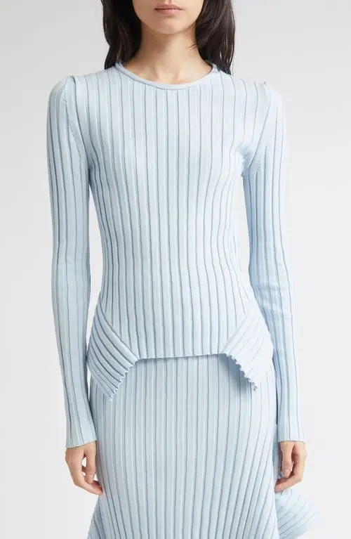 Stella McCartney Textured Rib Knit Sweater - 4210 - Light Blue