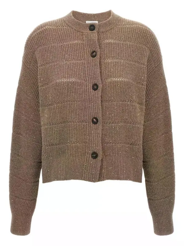 Brunello Cucinelli Ribbed Knit Cardigan - Brown