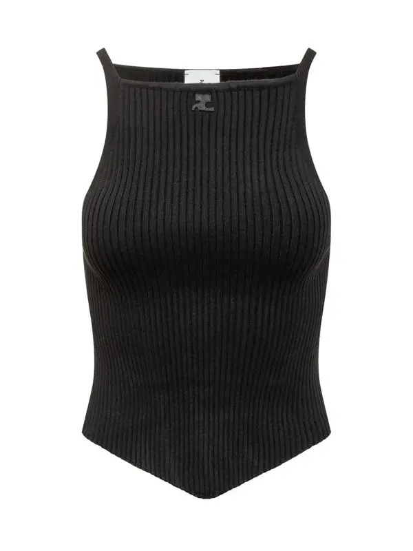 COURREGES Signature Pointy Top - Black