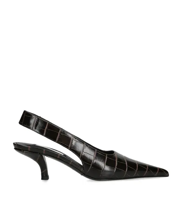 TOTÊME Leather Slingback Pumps - Brown