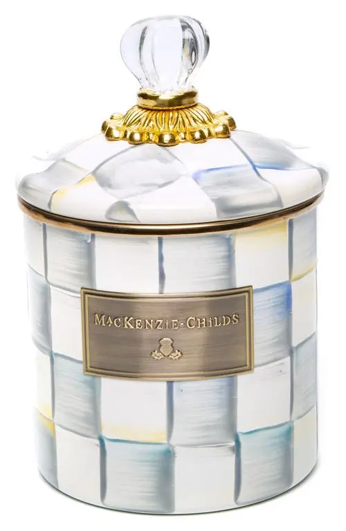 MACKENZIE-CHILDS Sterling Check Enameled Steel Small Canister