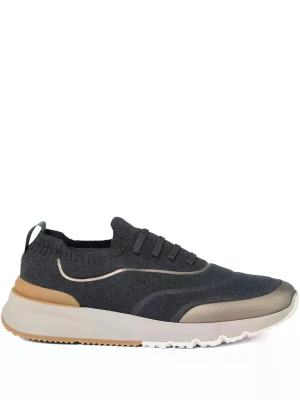 Brunello Cucinelli Knitted Slip-on Sneakers - Black
