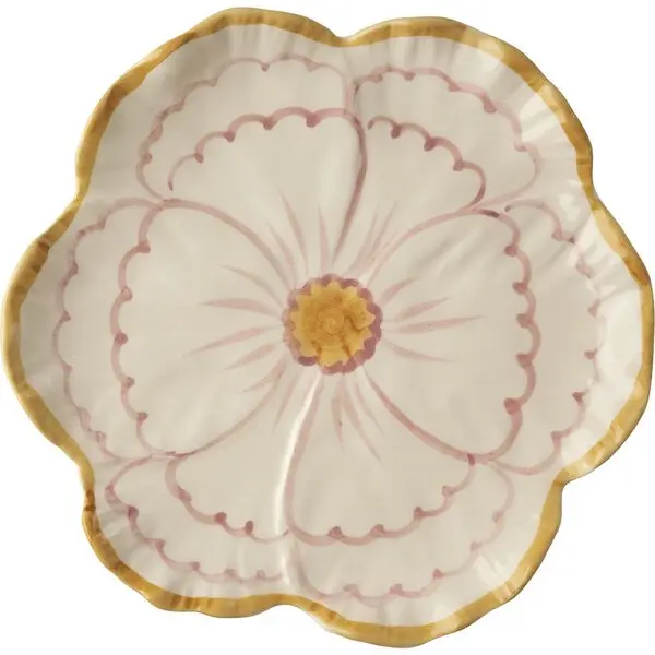 RICE BY RICE Set Of 4 Flower Shaped Side Plates