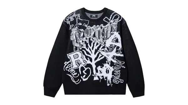 REVENGE Xxxtentacion Collage Knit - Black