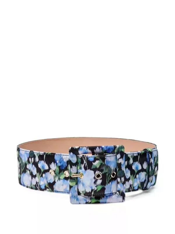 Carolina Herrera Peony-print Belt - Blue