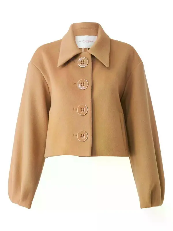 Carolina Herrera Cropped Wool Jacket - Neutrals