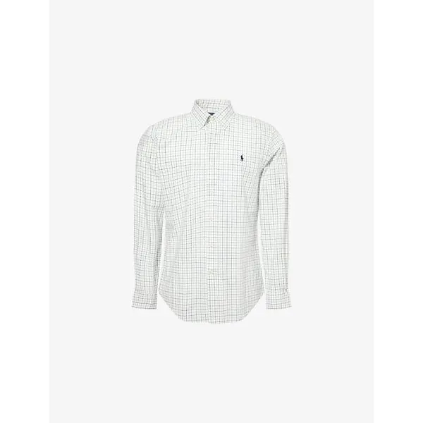 Ralph Lauren Check-print Button-down Stretch-cotton Shirt Xxl - 6821a Nevis Blue Multi