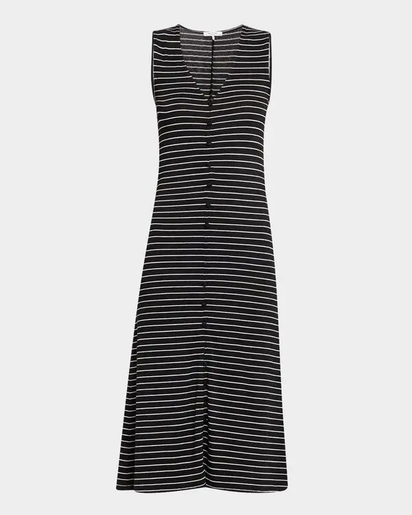 Rag & Bone Knit Button Tank Midi Dress - Blkmt