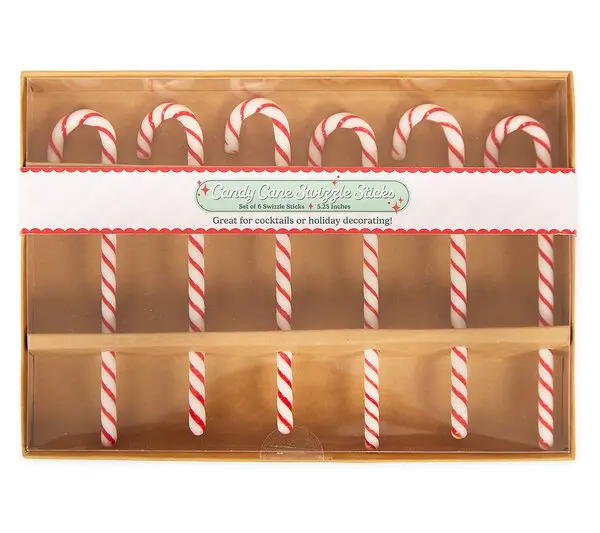 DESIGN IMPORTS Set Of 6 Candy Cake Swizzle Stic Ks
