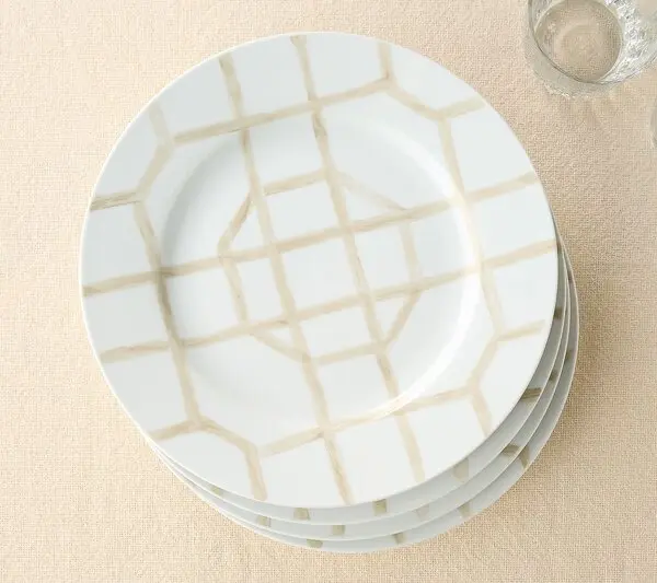 MRS. H As Is Dee Hilfiger S/4 Porcelain Dinner Plates