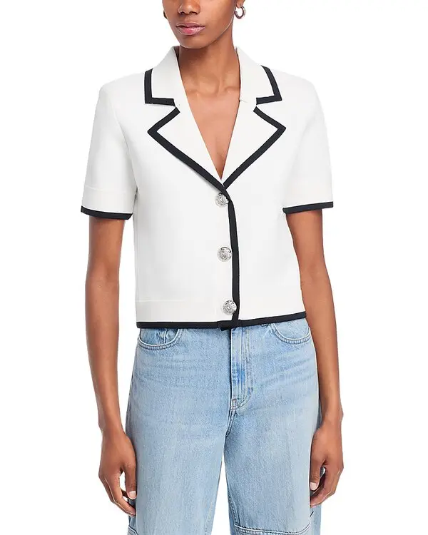 Veronica Beard Stovall Knit Jacket - Off White