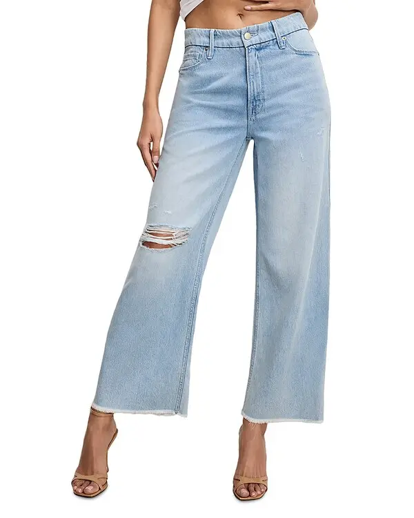 Good American Weightless Good Skate Wide Cropped Jeans