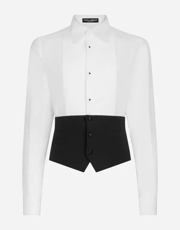 Dolce & Gabbana Tuxedo Shirt With Vest Bottom Section