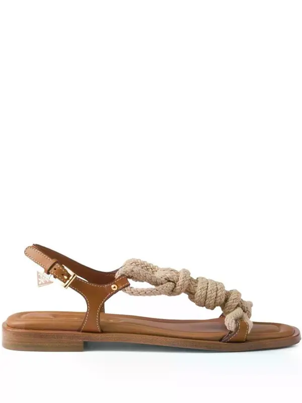 Prada Rope-embellished Flat Sandals