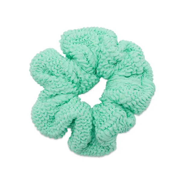 Hunza G Crinkle Fabric Scrunchie - Metallic Mint