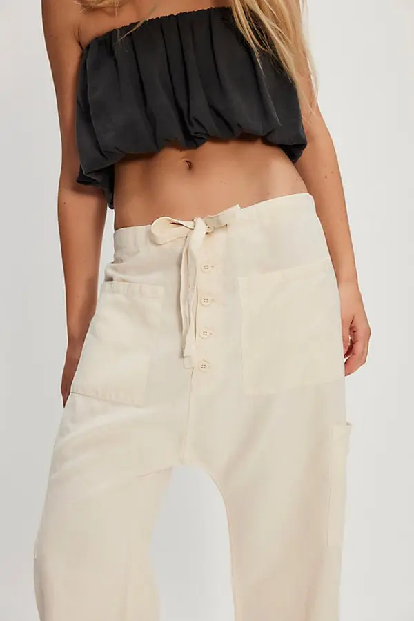 Nsf Carlson Tie Pants - Ivory