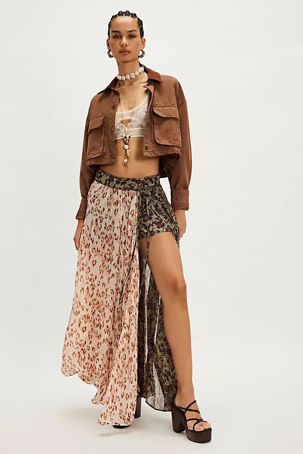 Free People Oasis Printed Maxi Skort