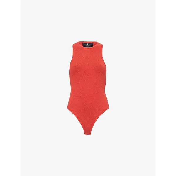 REPRESENT Tour Sleeveless Stretch-woven Bodysuit - Nastrium/coffee