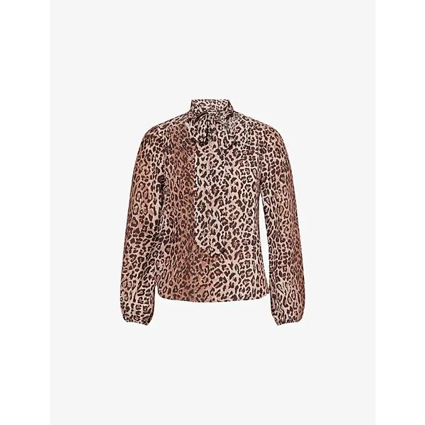 Rixo Moss Silk Blouse - Leopard