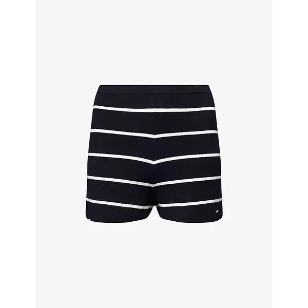 ADANOLA Stripe Crop Knitted Shorts