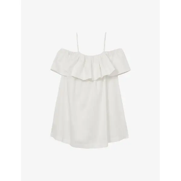 Reiss Off-Shoulder Ruffled-Panel Mini Dress In Ivory Cream - 49% Off |  Editorialist