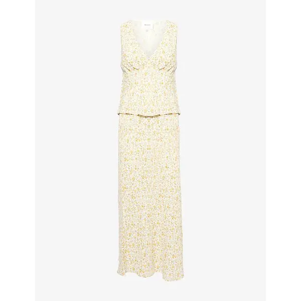 REFORMATION Floral-print Crepe Two-piece Set