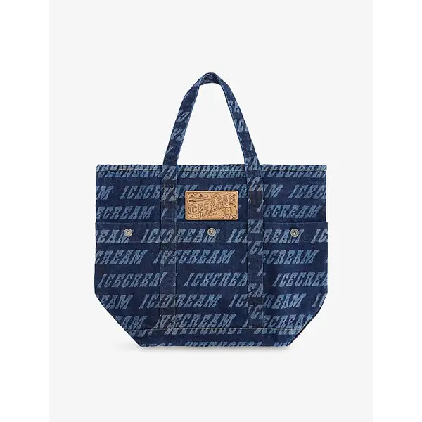 ICECREAM Logo-print Denim Tote Bag